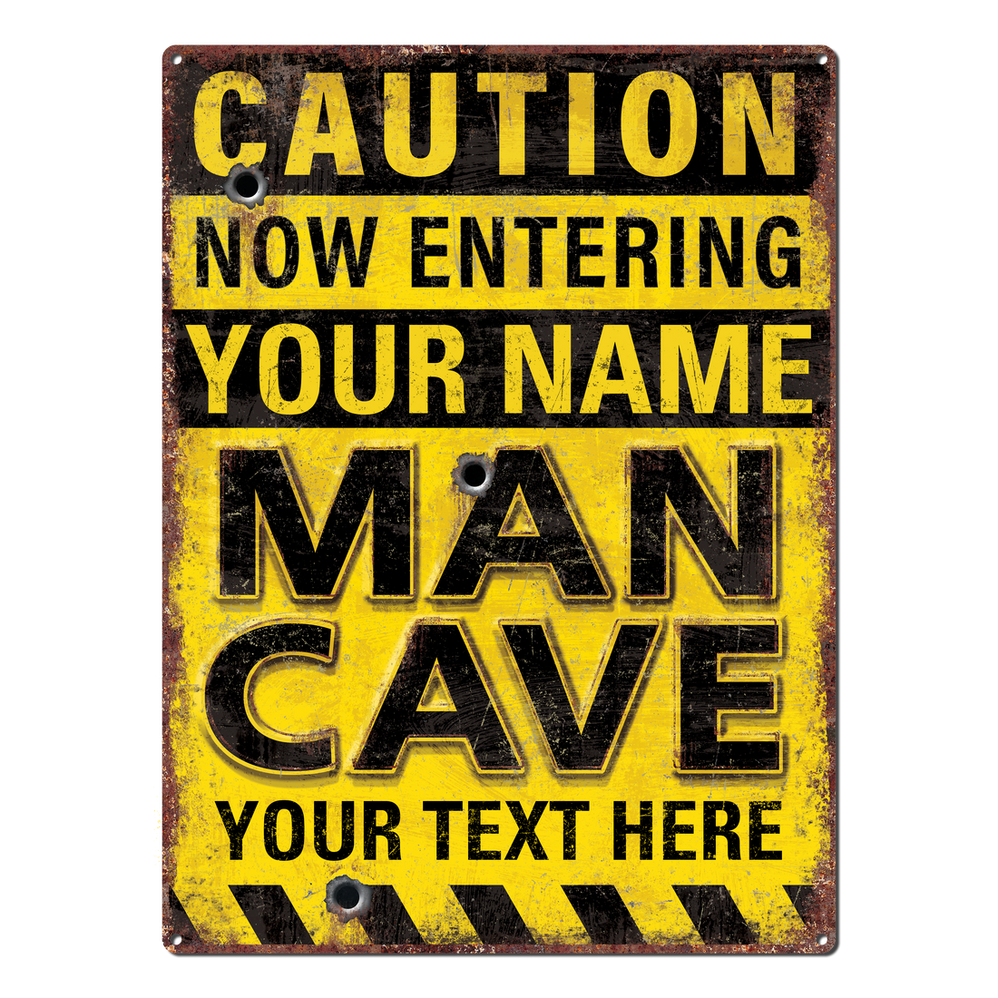 Caution Man Cave Custom Metal Sign – TheFoundry.Store
